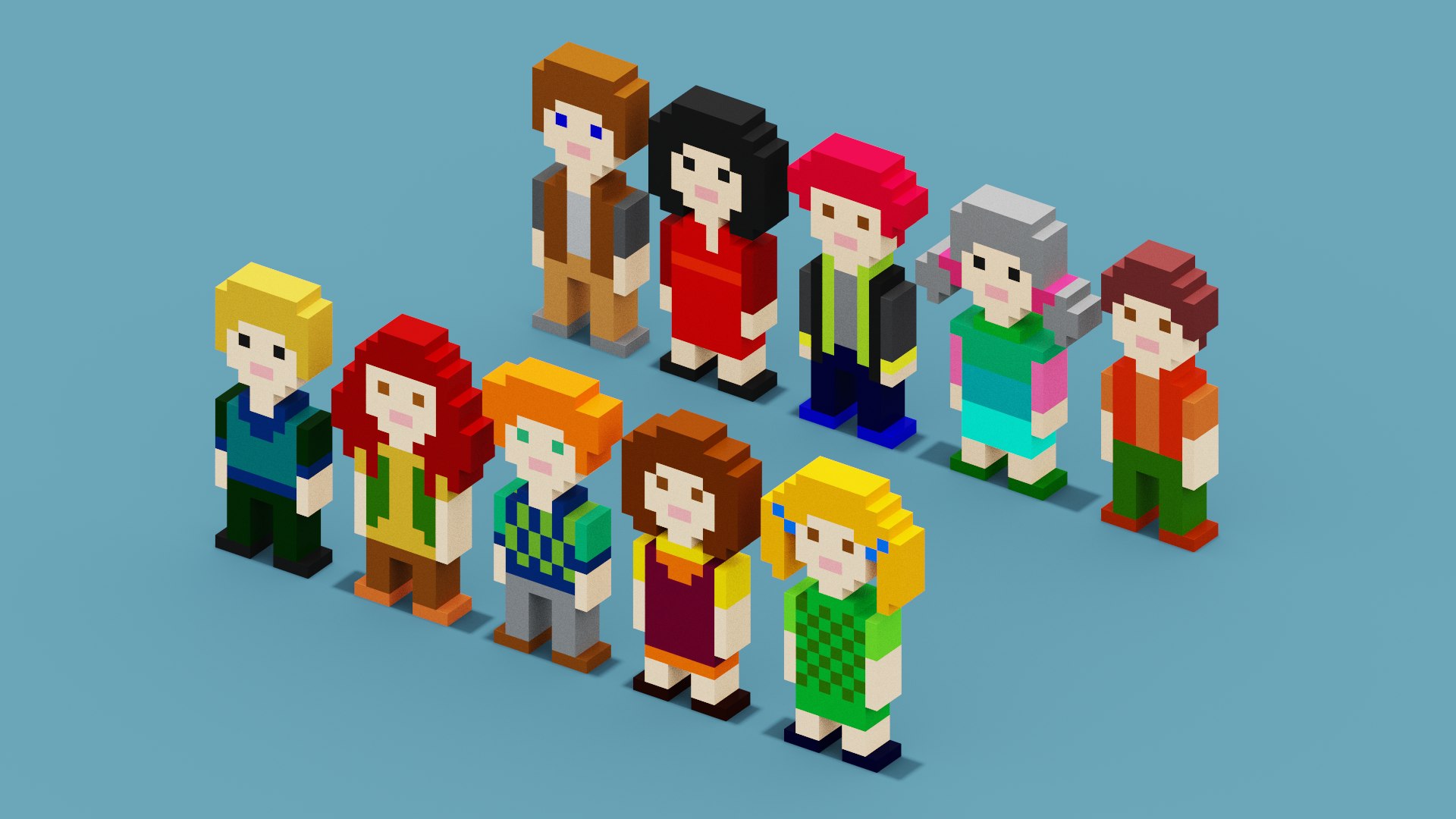3D NFT Pixel Characters Model - TurboSquid 2026234