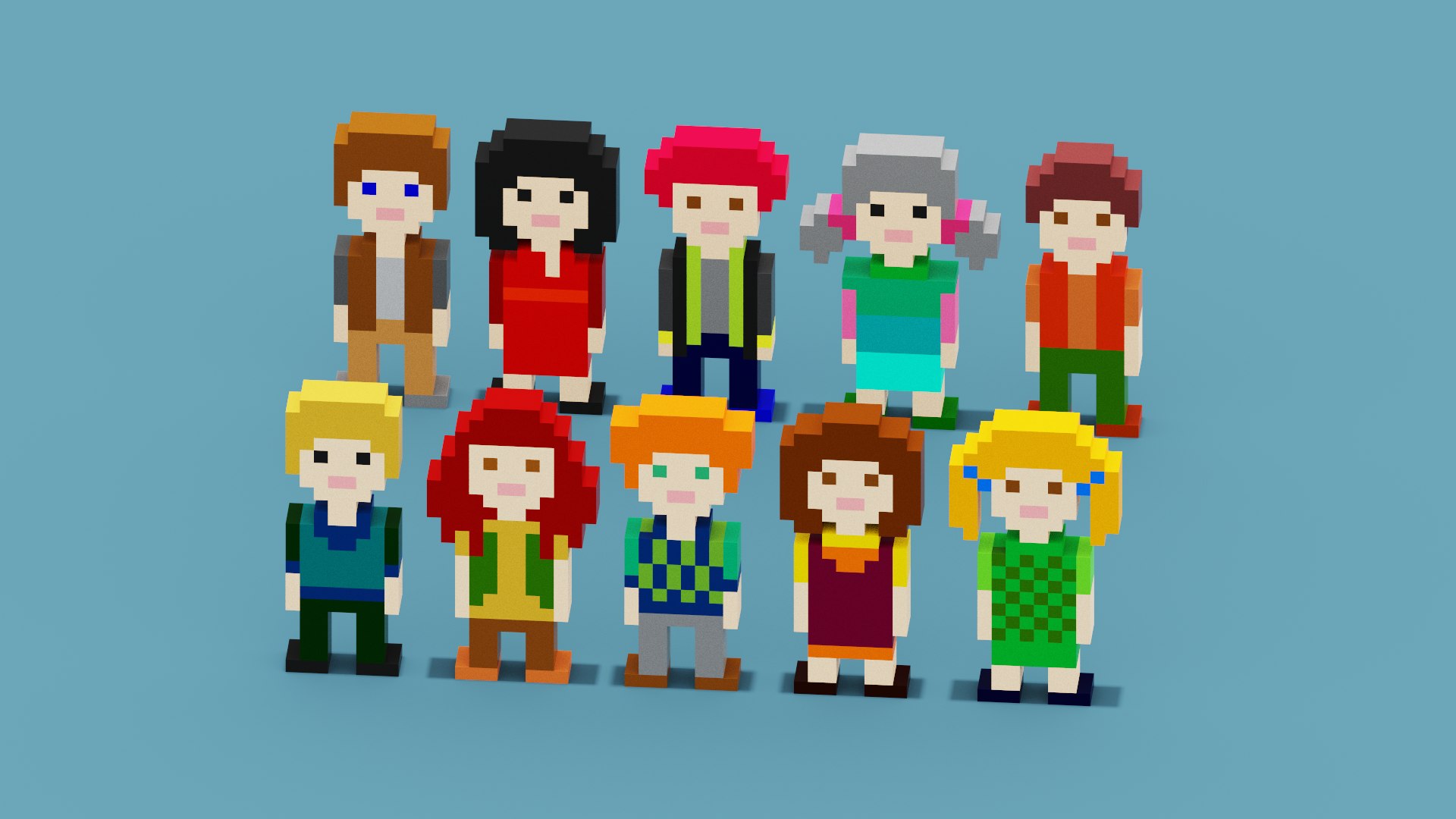 3D NFT Pixel Characters Model - TurboSquid 2026234