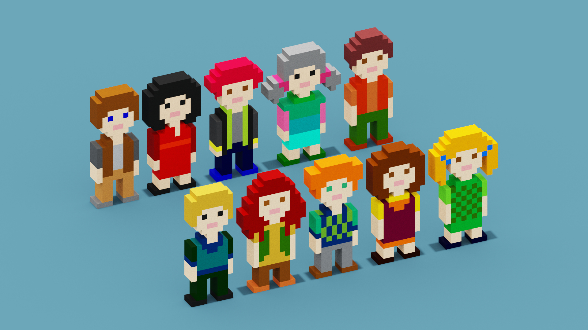 3D NFT Pixel Characters Model - TurboSquid 2026234