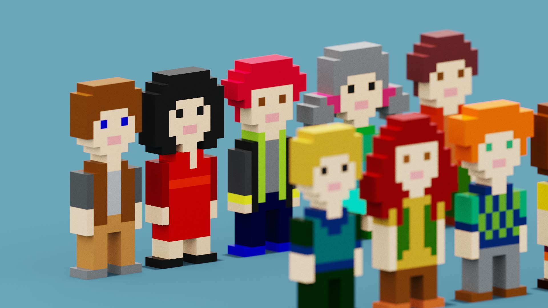 3D NFT Pixel Characters Model - TurboSquid 2026234