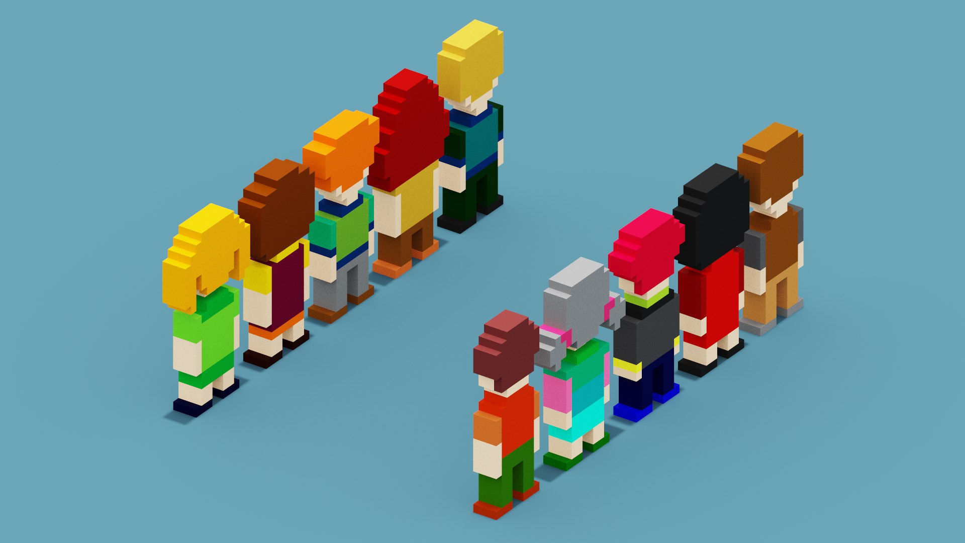 3D NFT Pixel Characters Model - TurboSquid 2026234