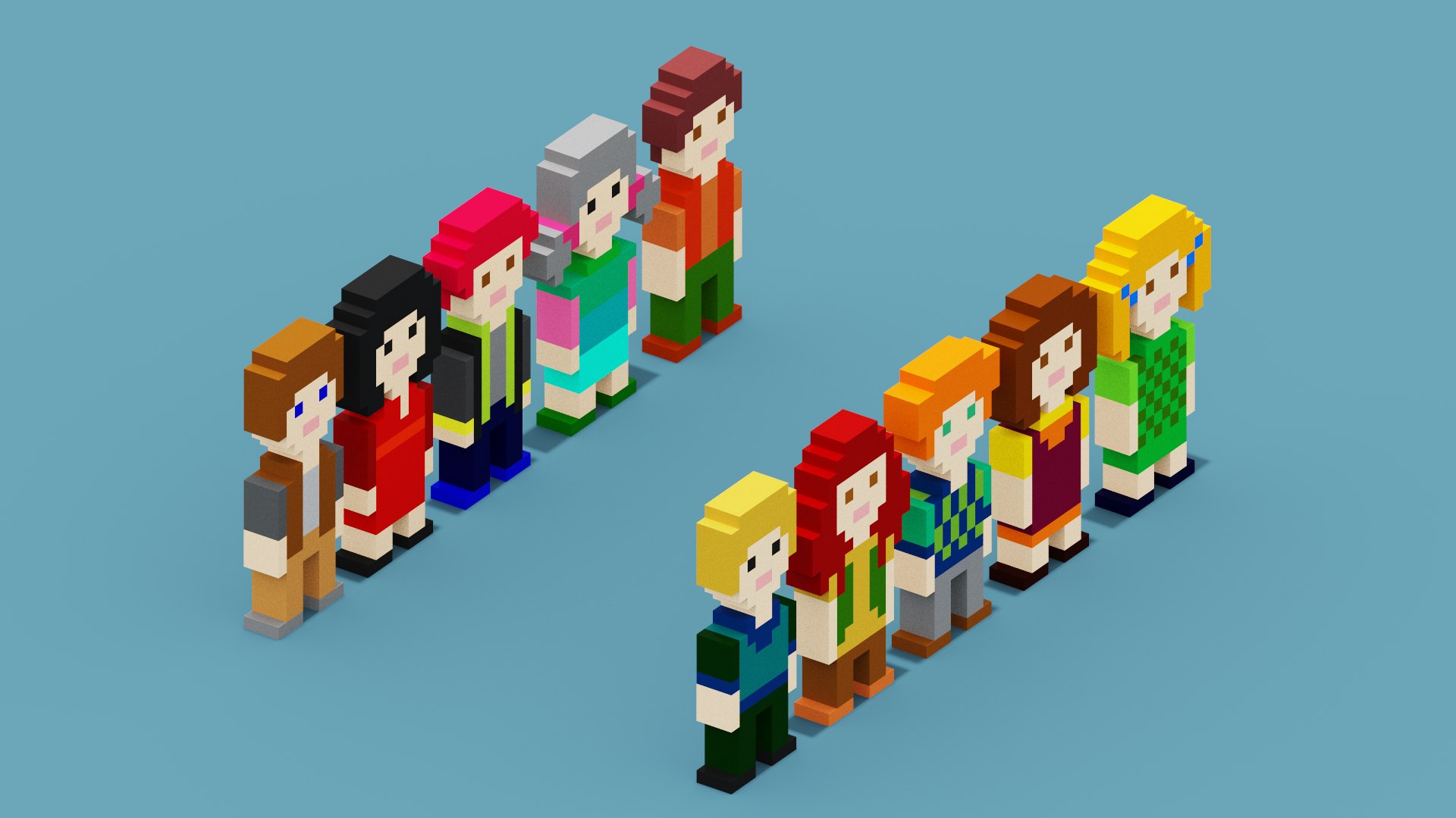 3D NFT Pixel Characters Model - TurboSquid 2026234
