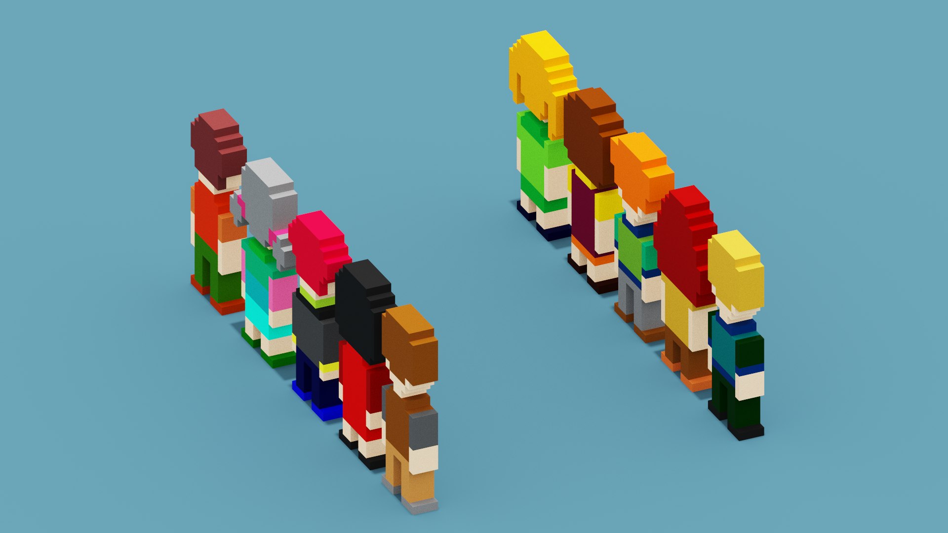 3D NFT Pixel Characters Model - TurboSquid 2026234