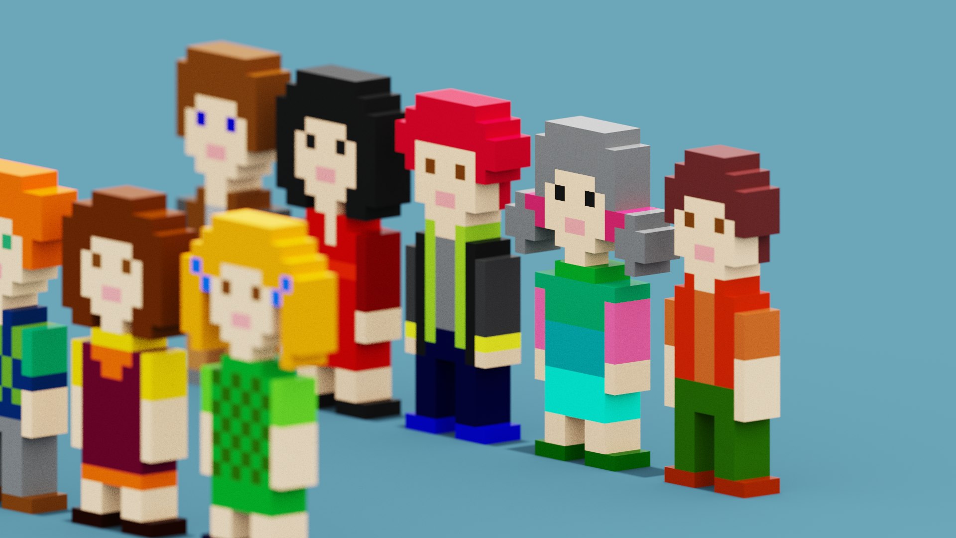 3D NFT Pixel Characters Model - TurboSquid 2026234