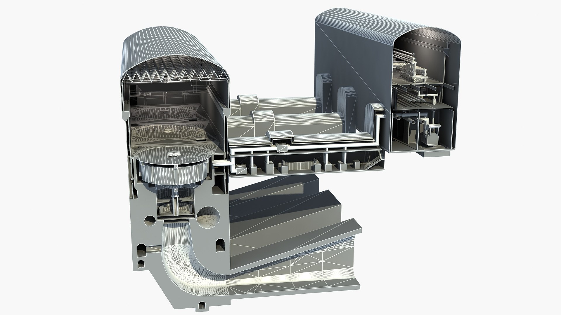 Structure Of Hydropower Station 3D Model - TurboSquid 2382232