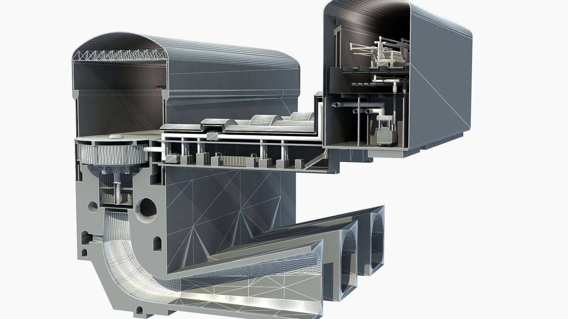 Structure Of Hydropower Station 3D Model - TurboSquid 2382232
