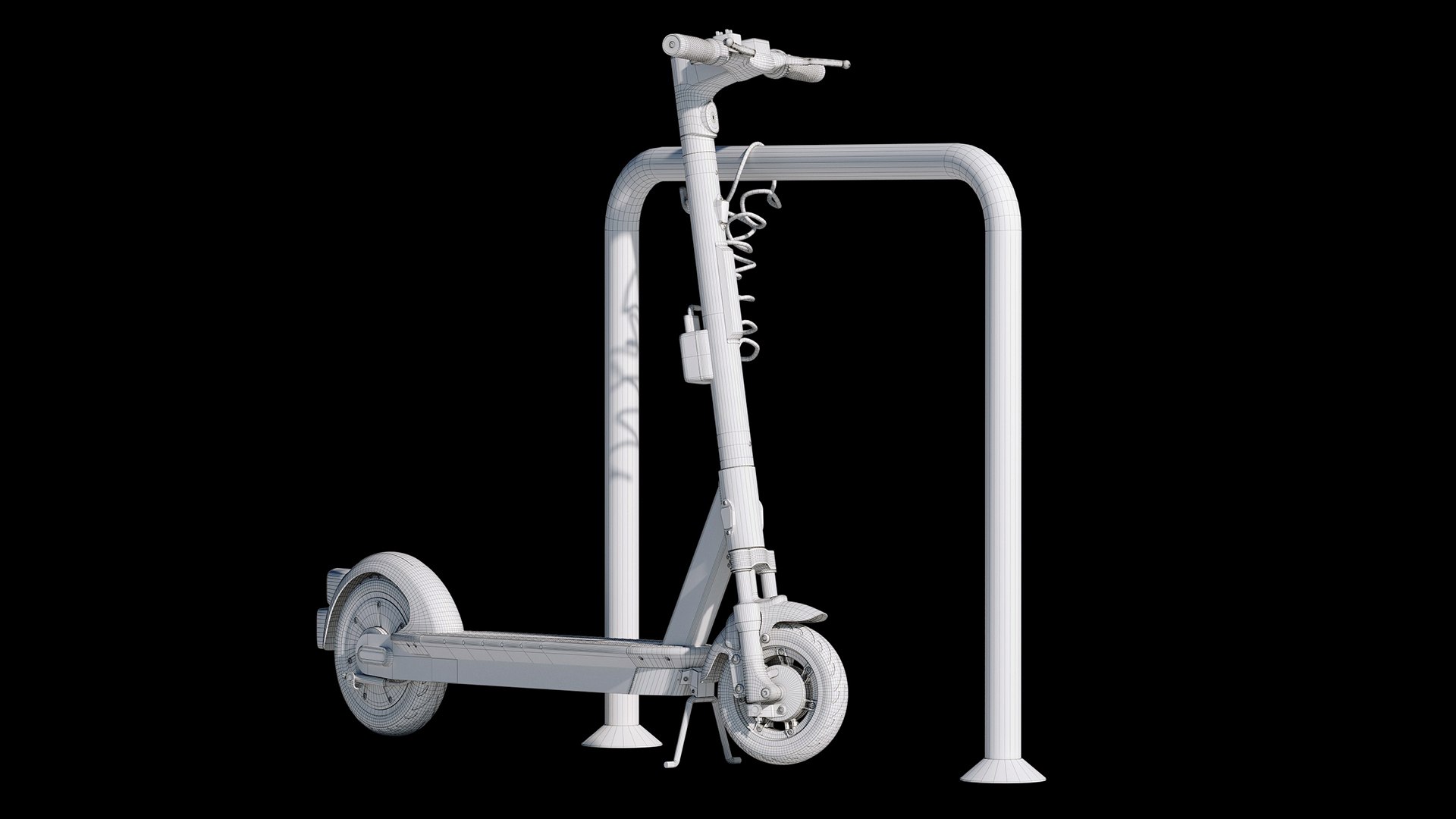 Whoosh electric scooter with parking bollard 3D model - TurboSquid 1778691