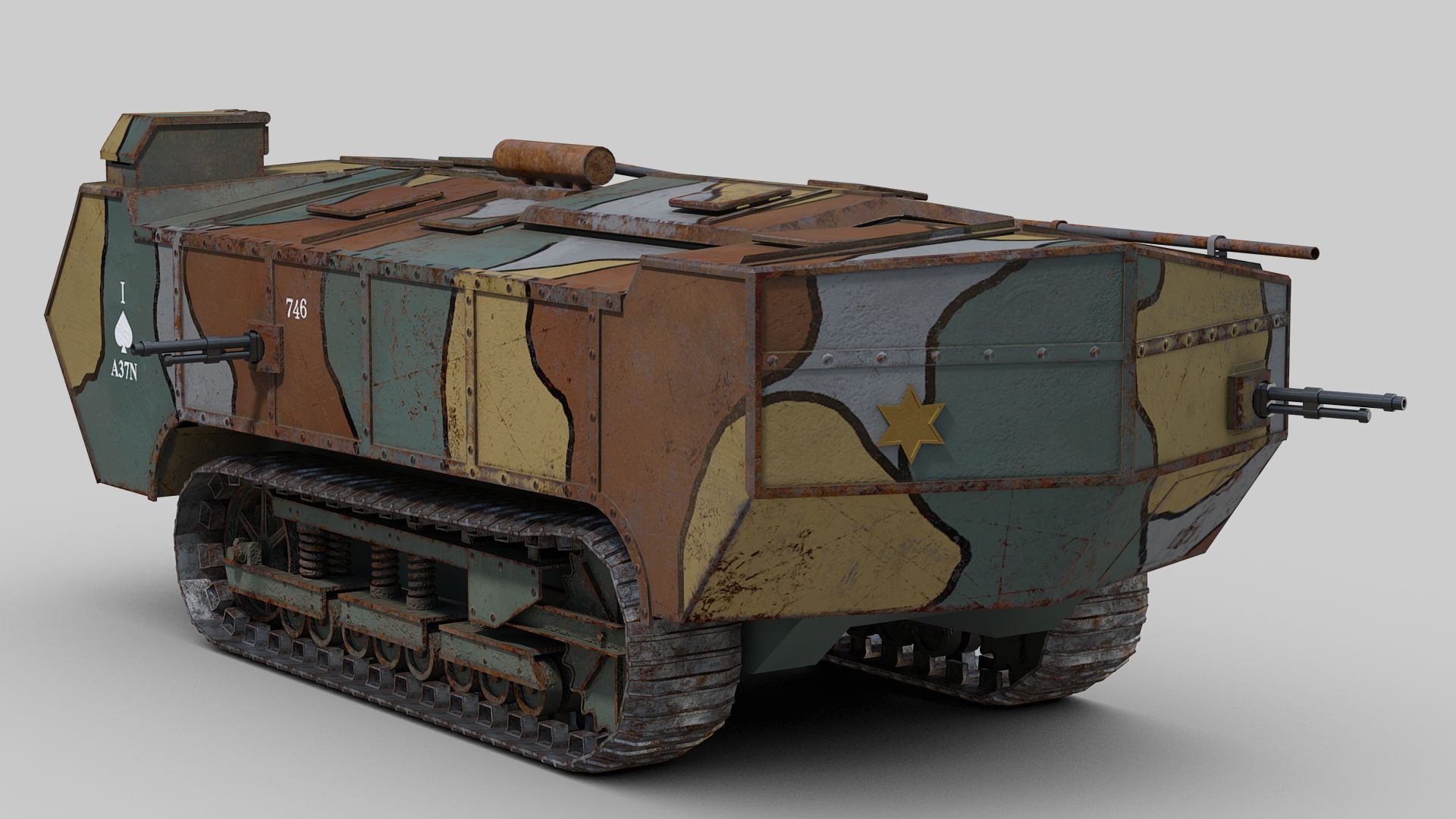 Saint Chamond Tank Model - TurboSquid 1942359