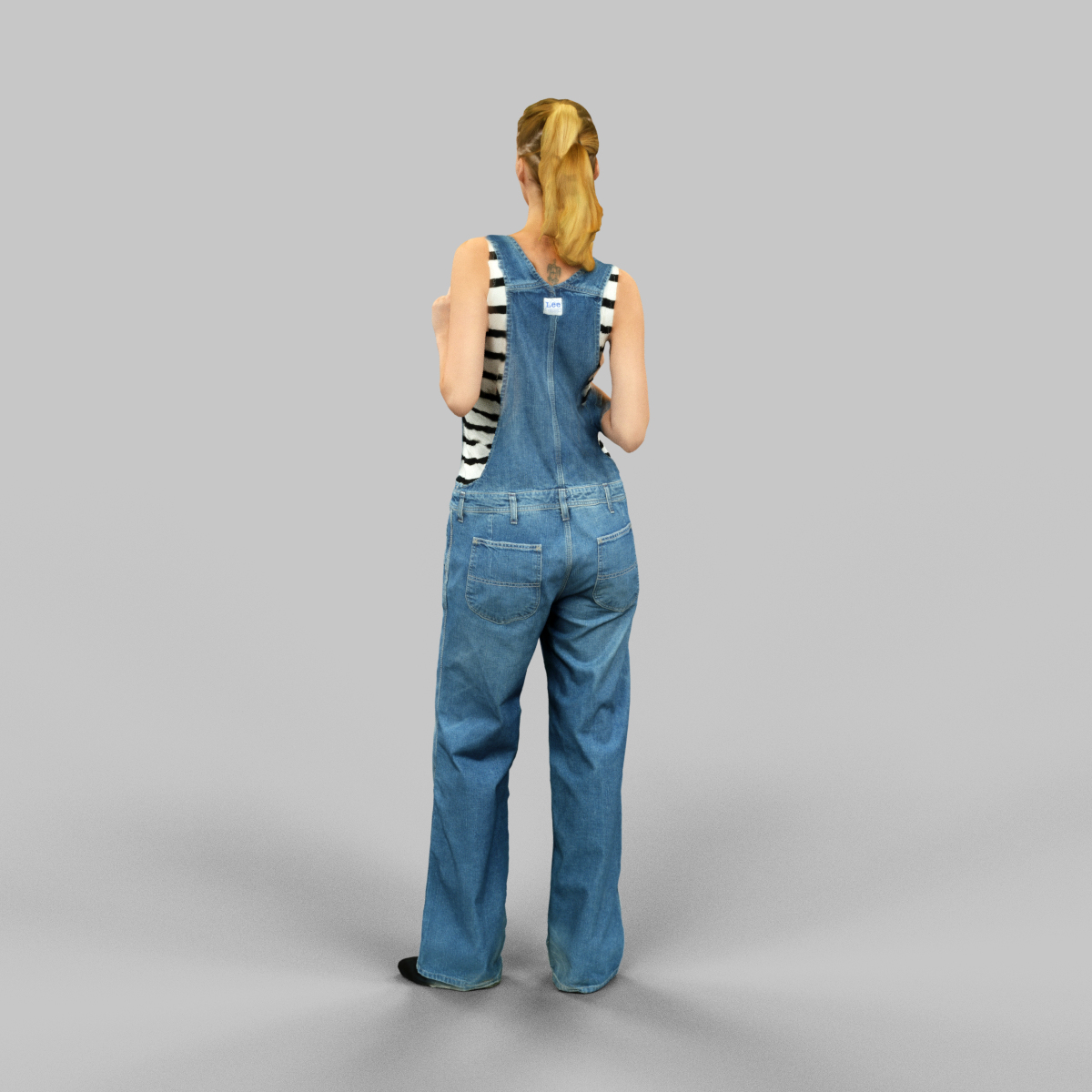 girl jeans salopet fbx