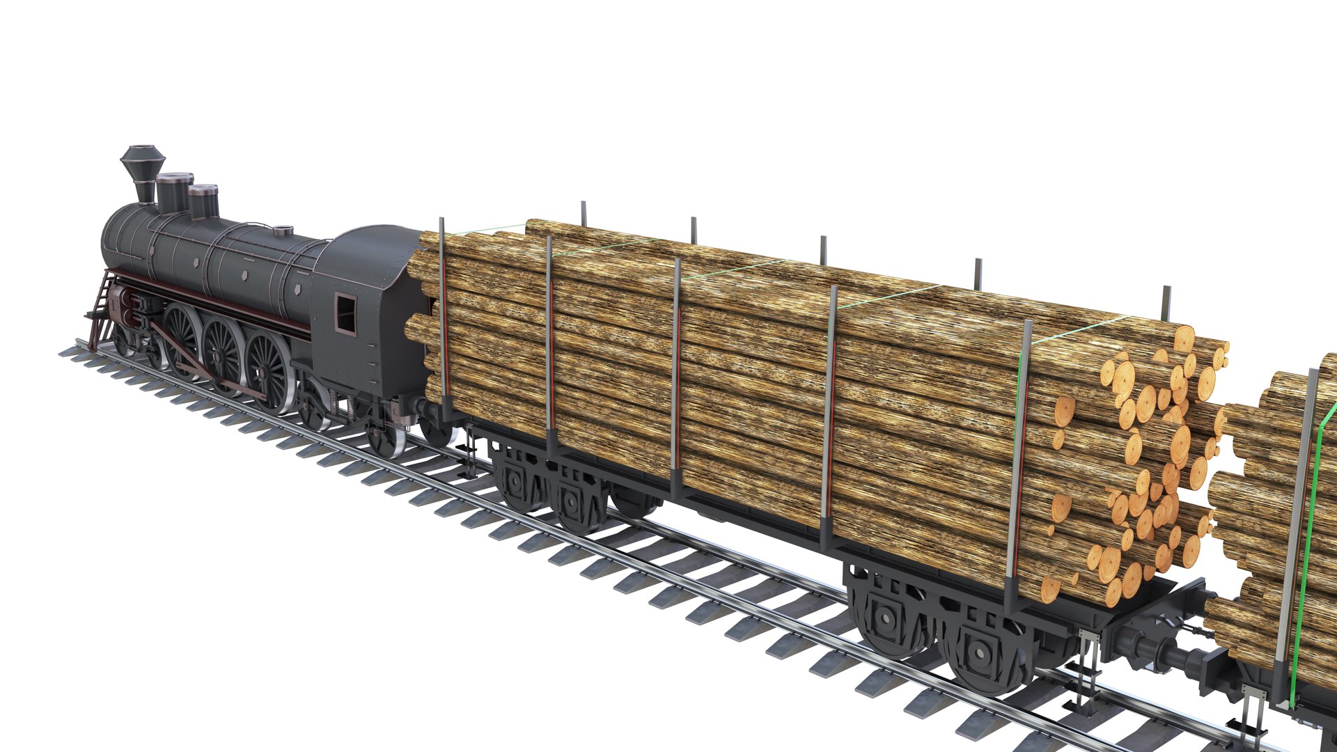 3D Logs Train Model - TurboSquid 1782734