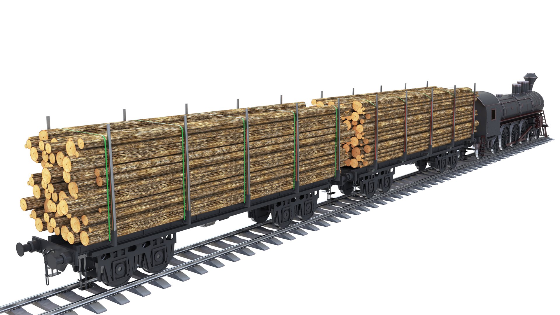 3D Logs Train Model - TurboSquid 1782734
