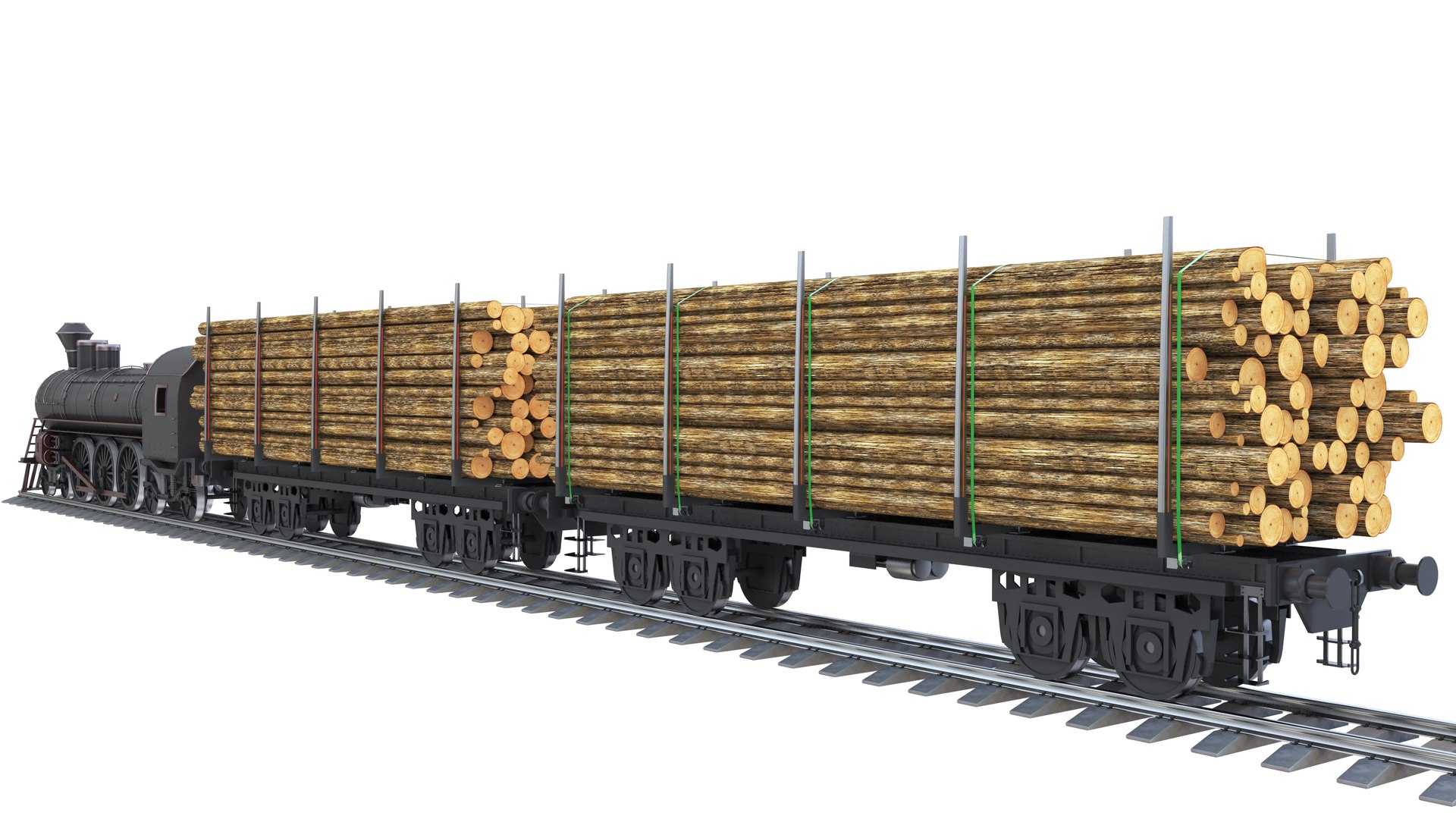 3D Logs Train Model - TurboSquid 1782734