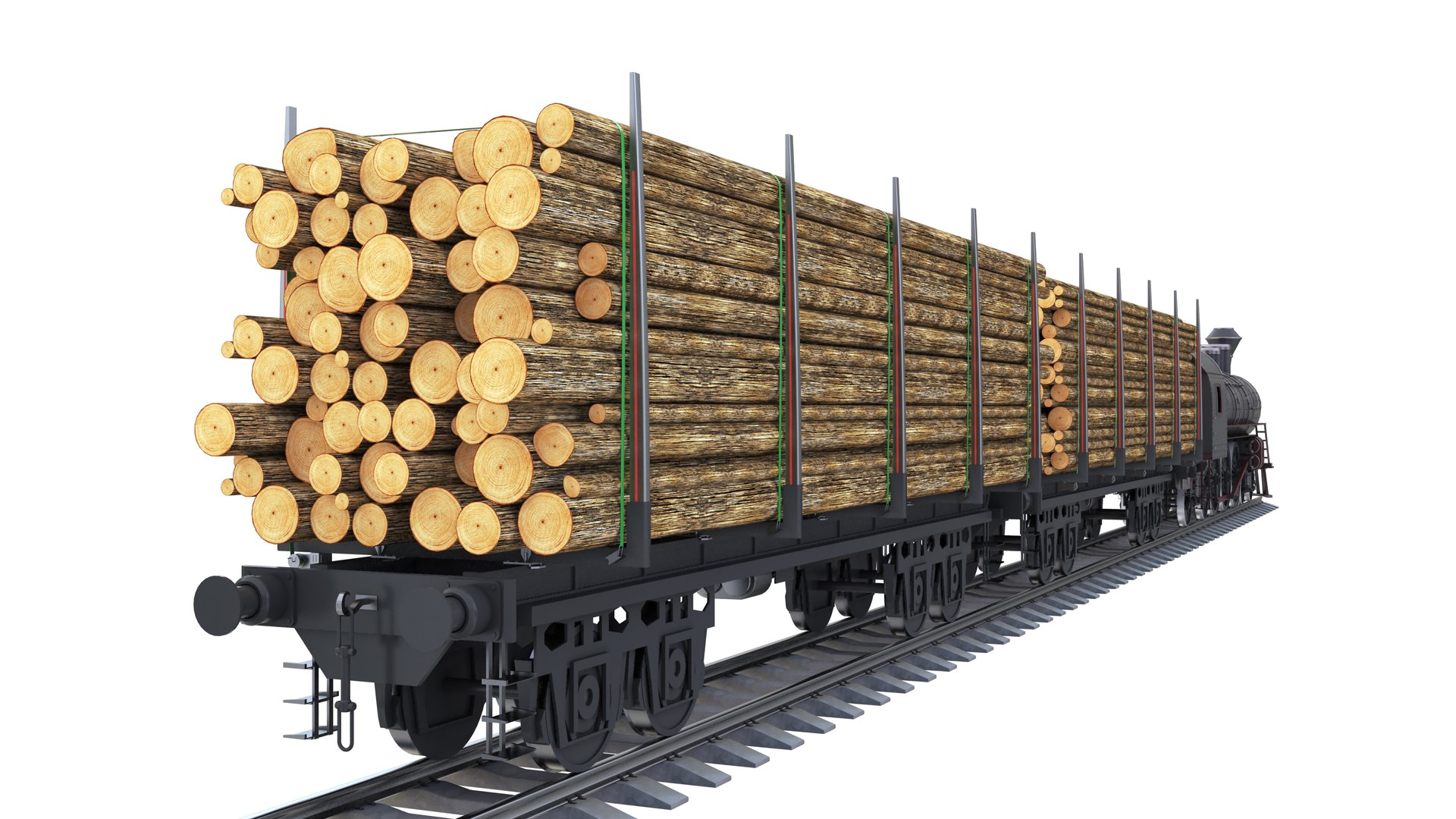 3D Logs Train Model - TurboSquid 1782734