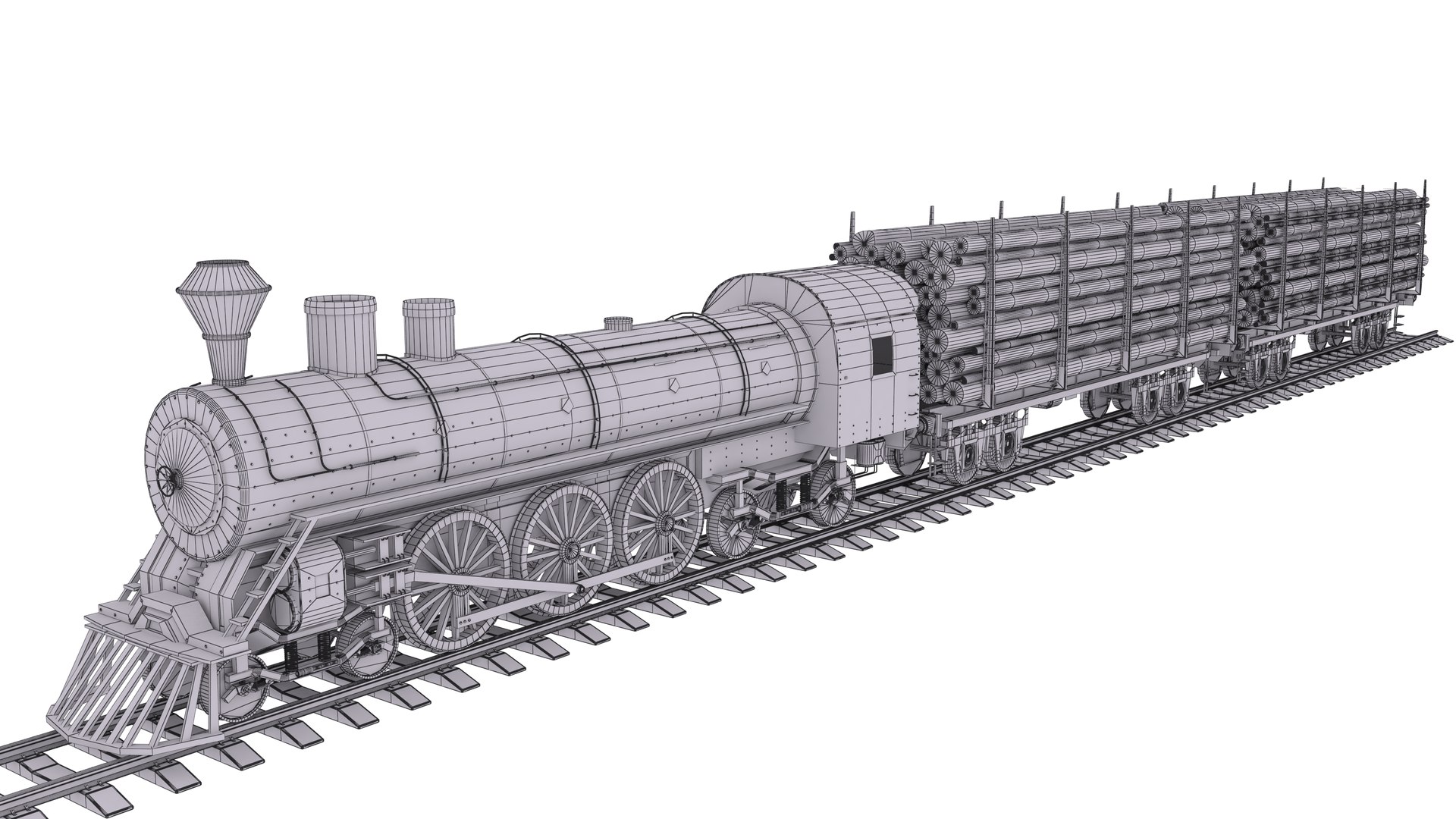 3D Logs Train Model - TurboSquid 1782734