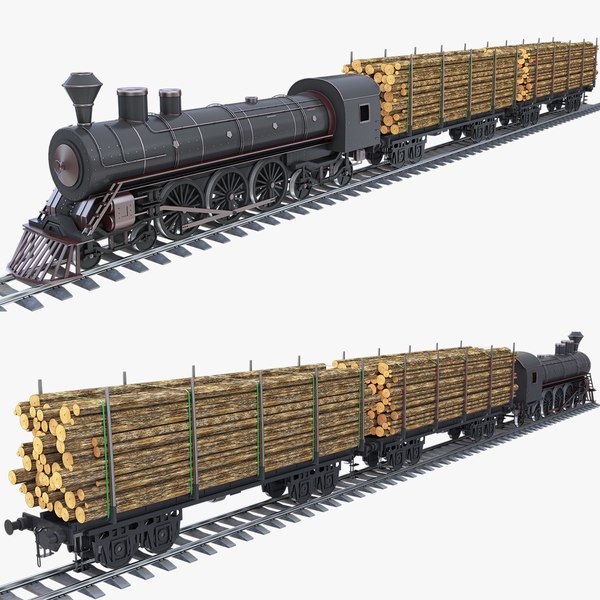 3D Logs Train model - TurboSquid 1782734