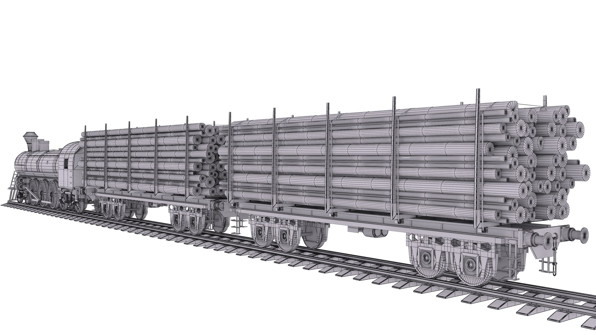 3D Logs Train Model - TurboSquid 1782734