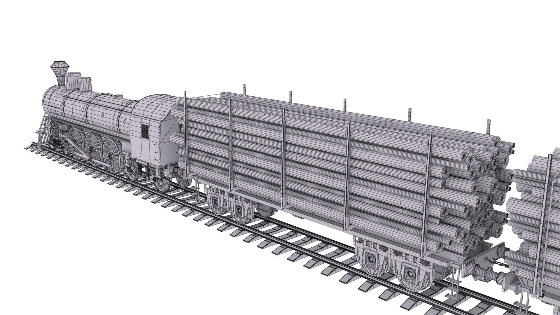3D Logs Train Model - TurboSquid 1782734