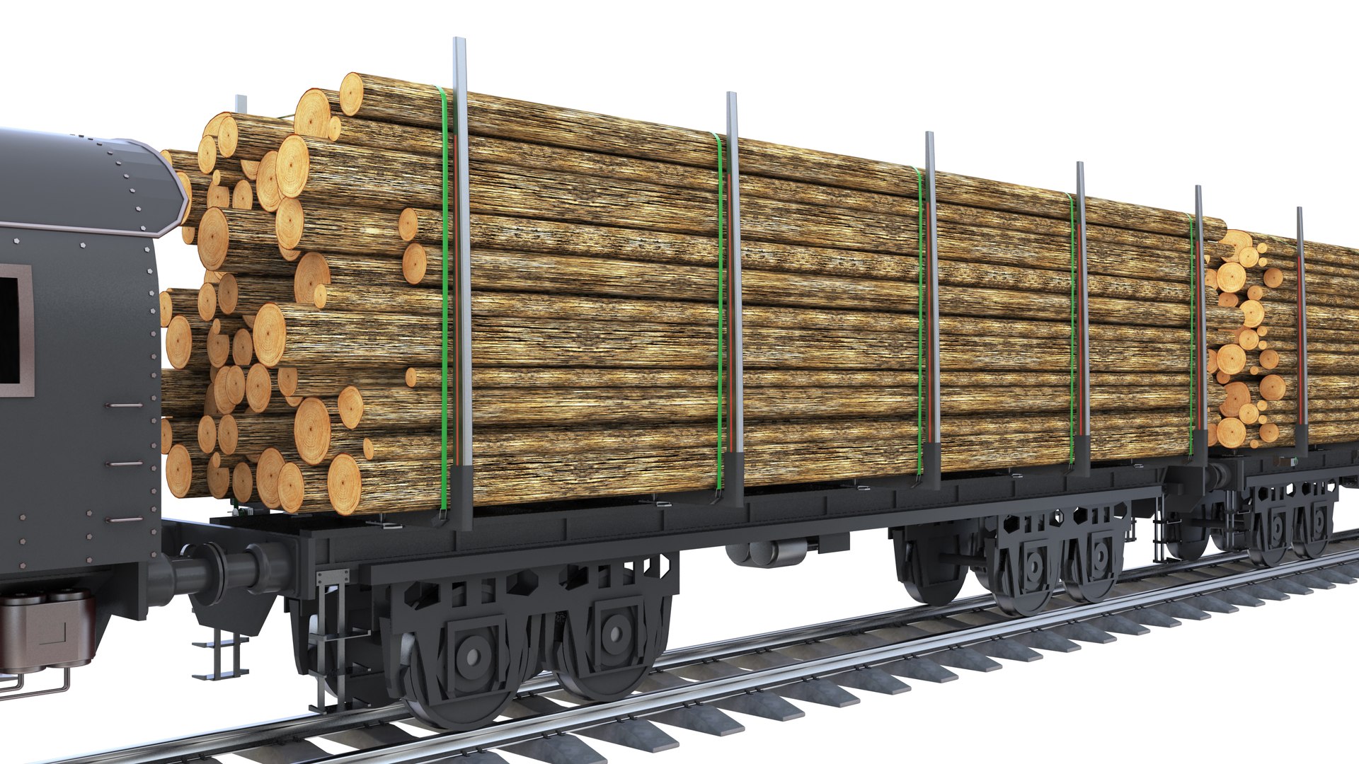 3D Logs Train Model - TurboSquid 1782734