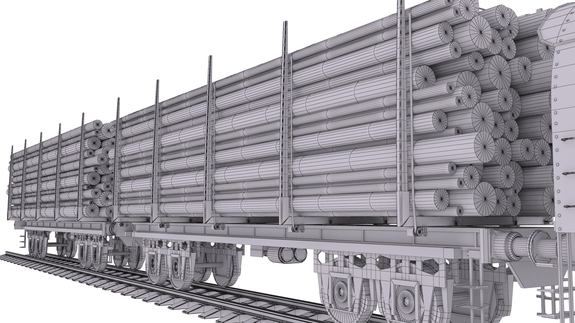 3D Logs Train Model - TurboSquid 1782734