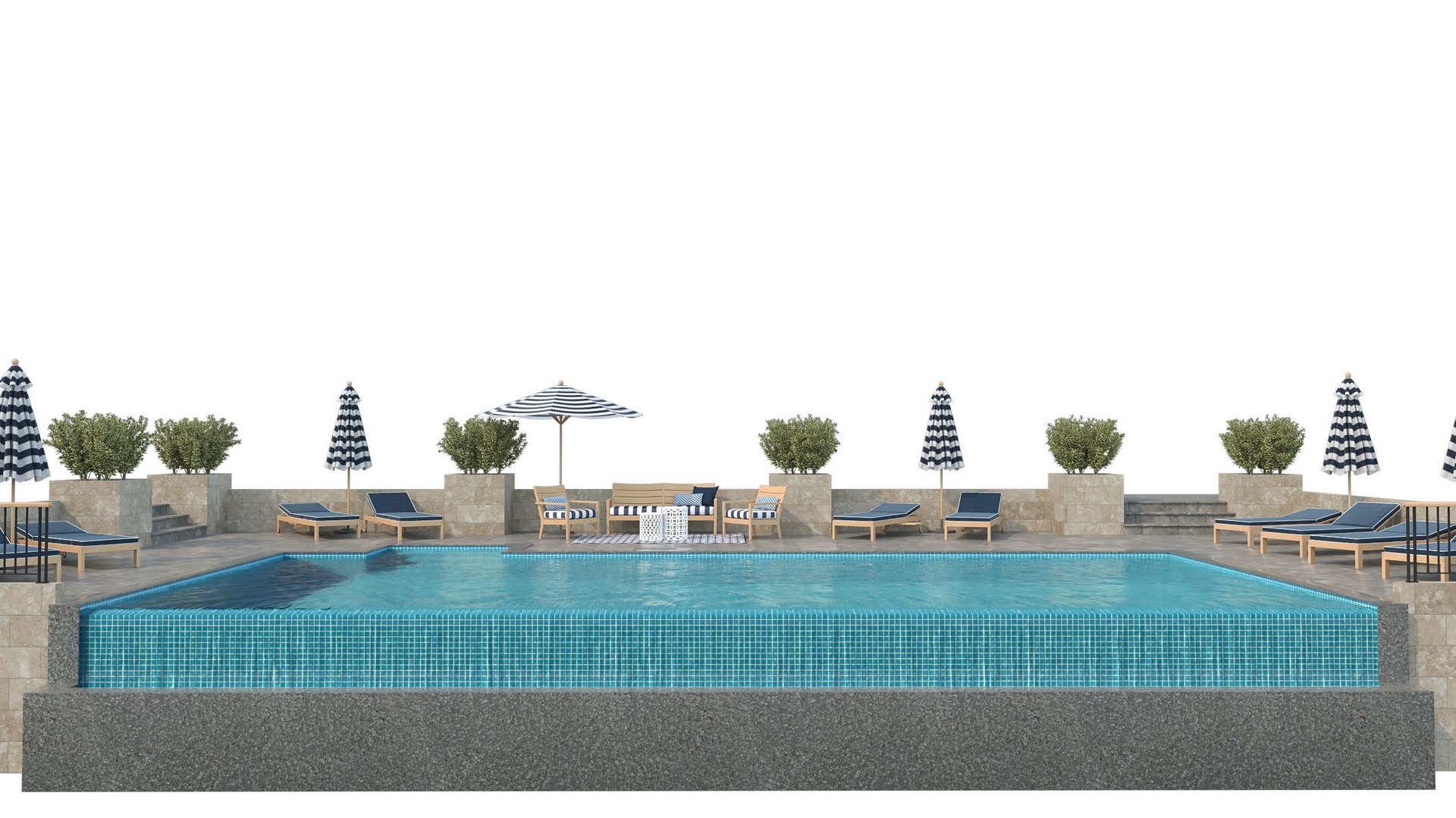 3D Infinity Swimming Pool Outdoor Furniture Model - TurboSquid 1505192
