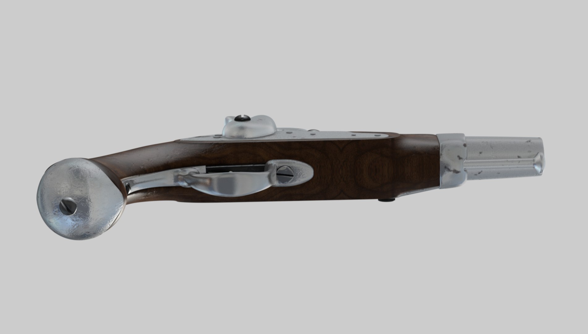 Realistic Percussion Cap Pistol Gun 3d Obj