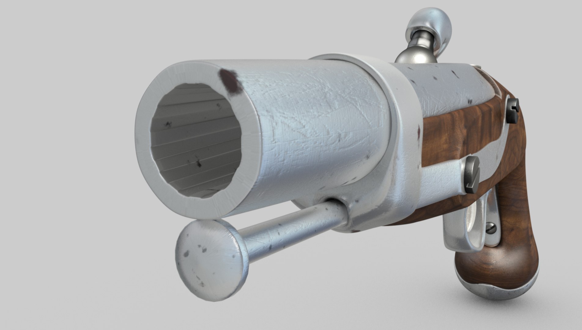 Realistic Percussion Cap Pistol Gun 3d Obj