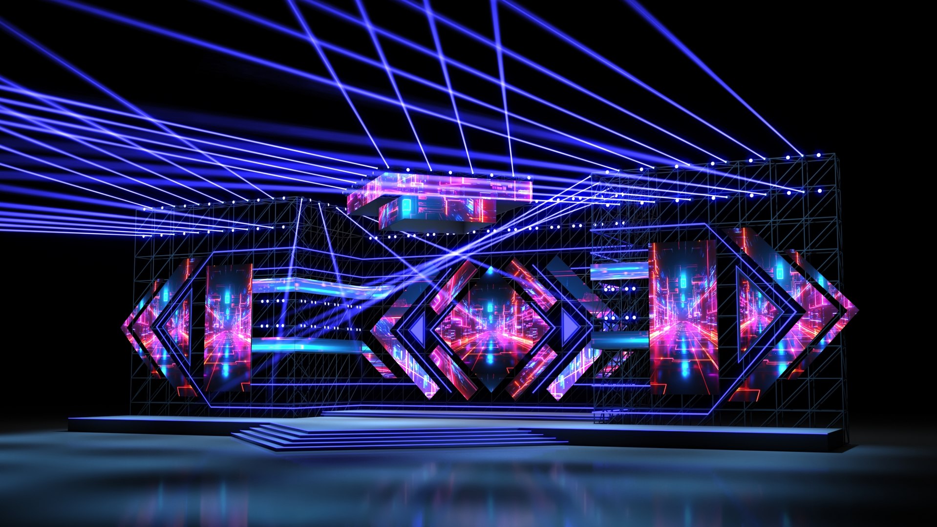 3D Virtual Music Festival Stage 02 - TurboSquid 2254061