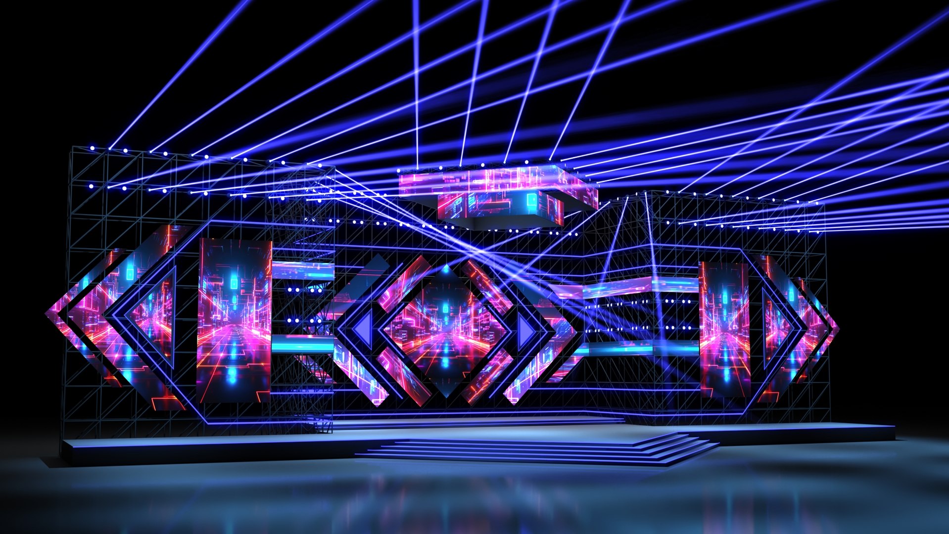 3D Virtual Music Festival Stage 02 - TurboSquid 2254061