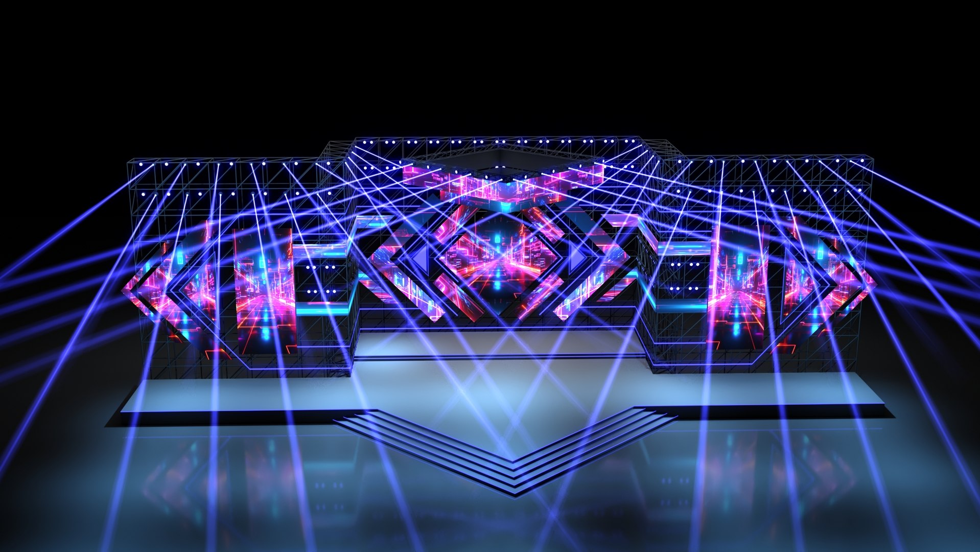 3D Virtual Music Festival Stage 02 - TurboSquid 2254061