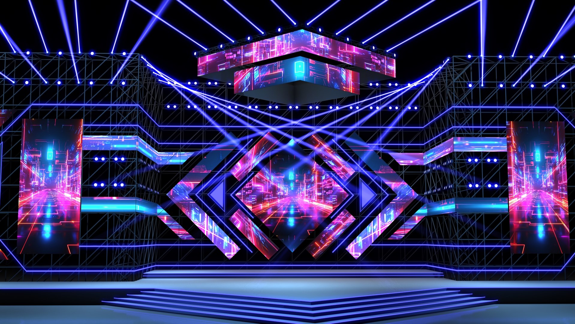 3D Virtual Music Festival Stage 02 - TurboSquid 2254061