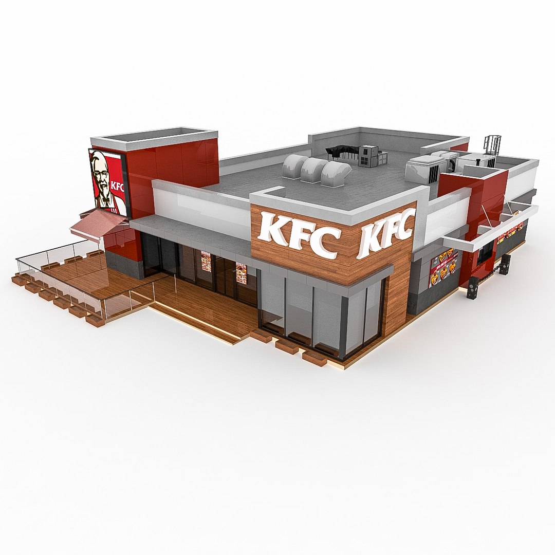 Kfc Fast Food Restaurant 3d Model