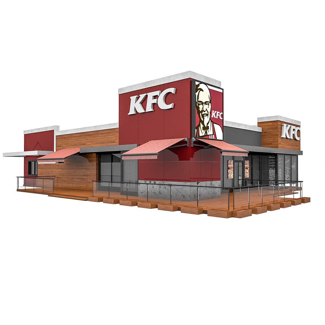 Kfc Fast Food Restaurant 3d Model