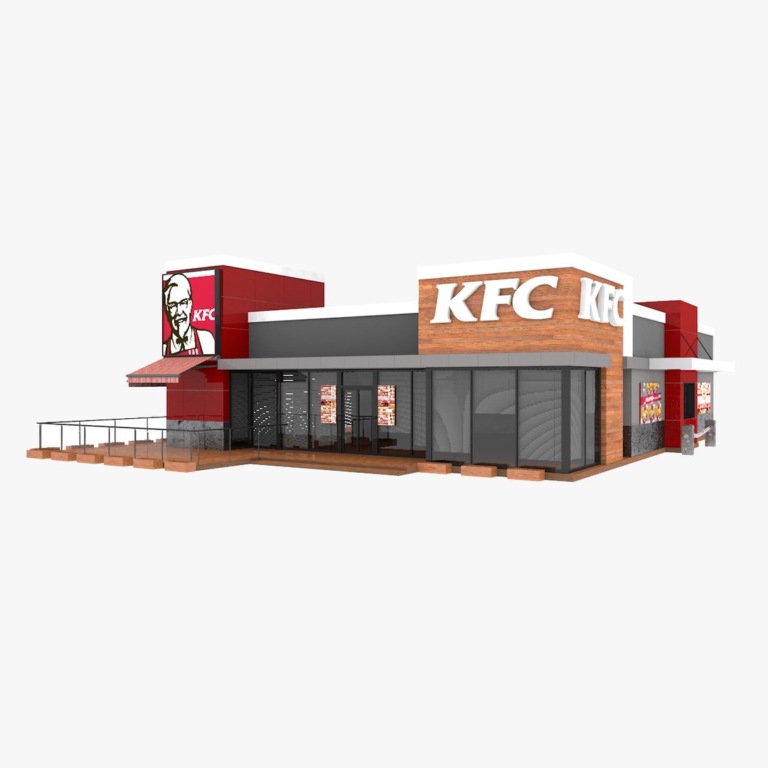 Kfc Fast Food Restaurant 3d Model