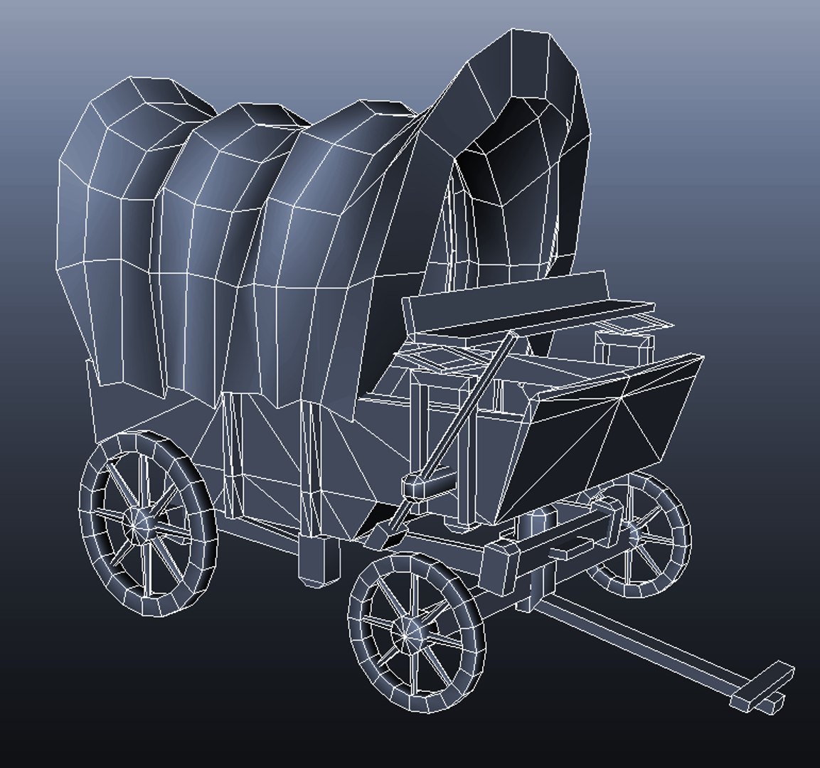 Wild West Covered Wagon 3d Obj