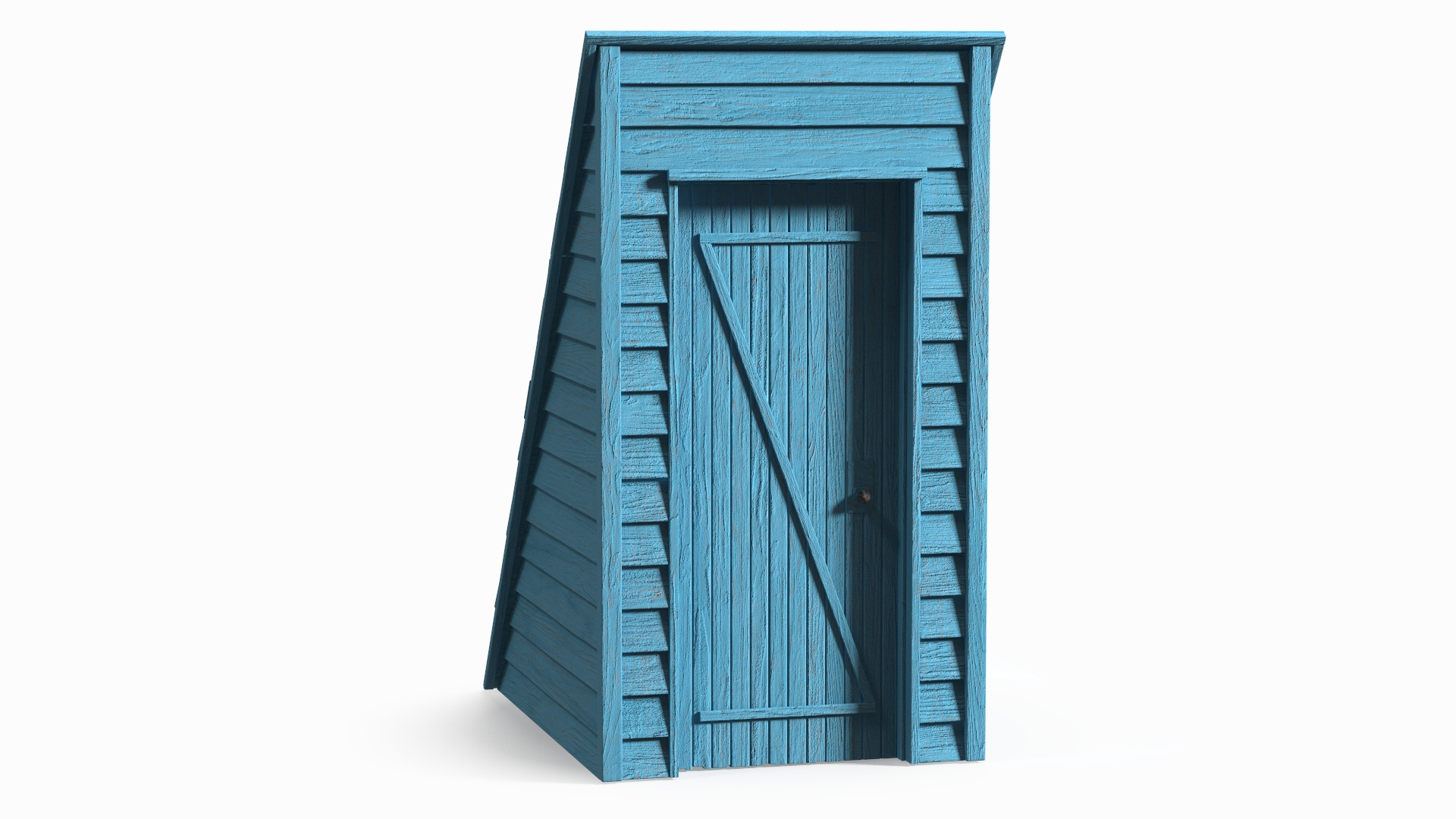 Vintage Wooden Rooftop Stair Exit Blue 3D - TurboSquid 2208831