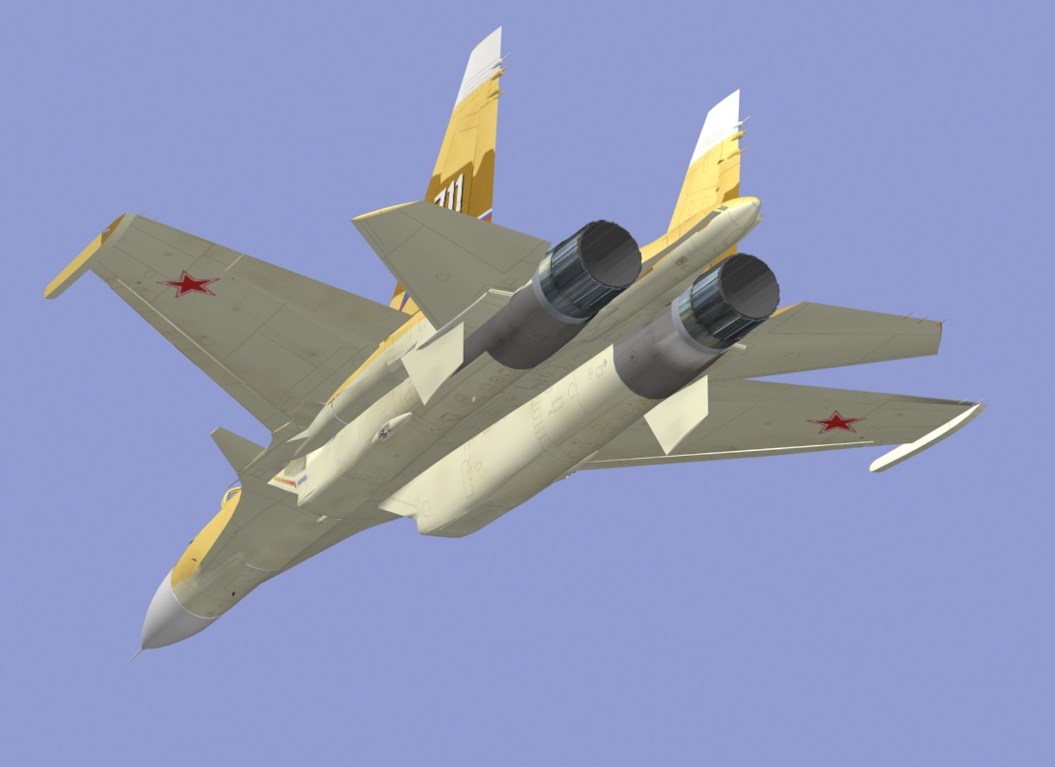 Su-37 Flanker Superflanker 3d Model