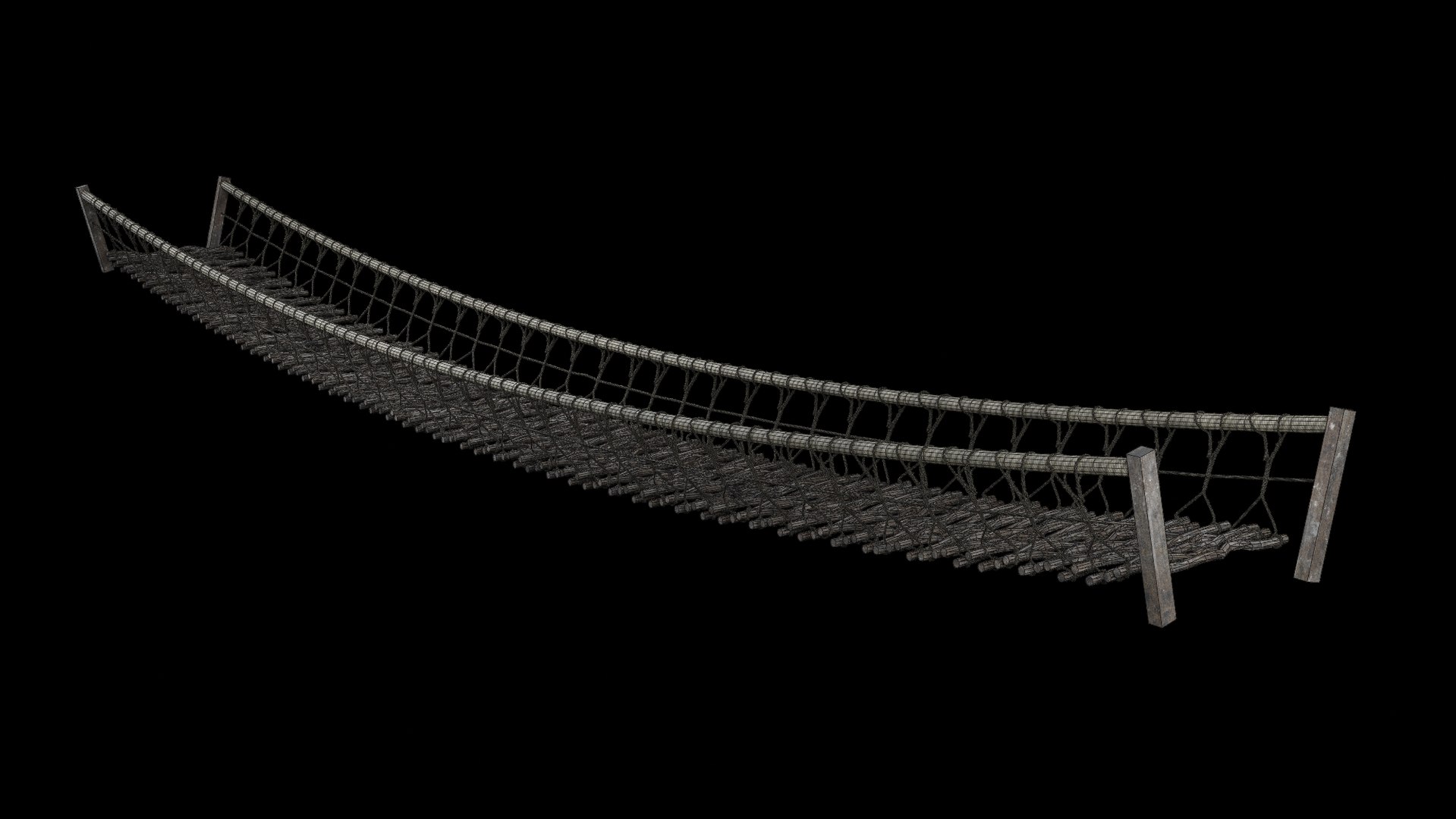 ROPE BRIDGE JUNGLE TRACK PIER HANGING PLATFORM COLLECTION 3D Model ...