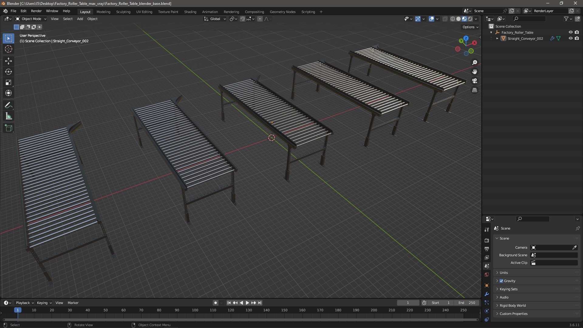 Factory Roller Table 3D Model - TurboSquid 2323130
