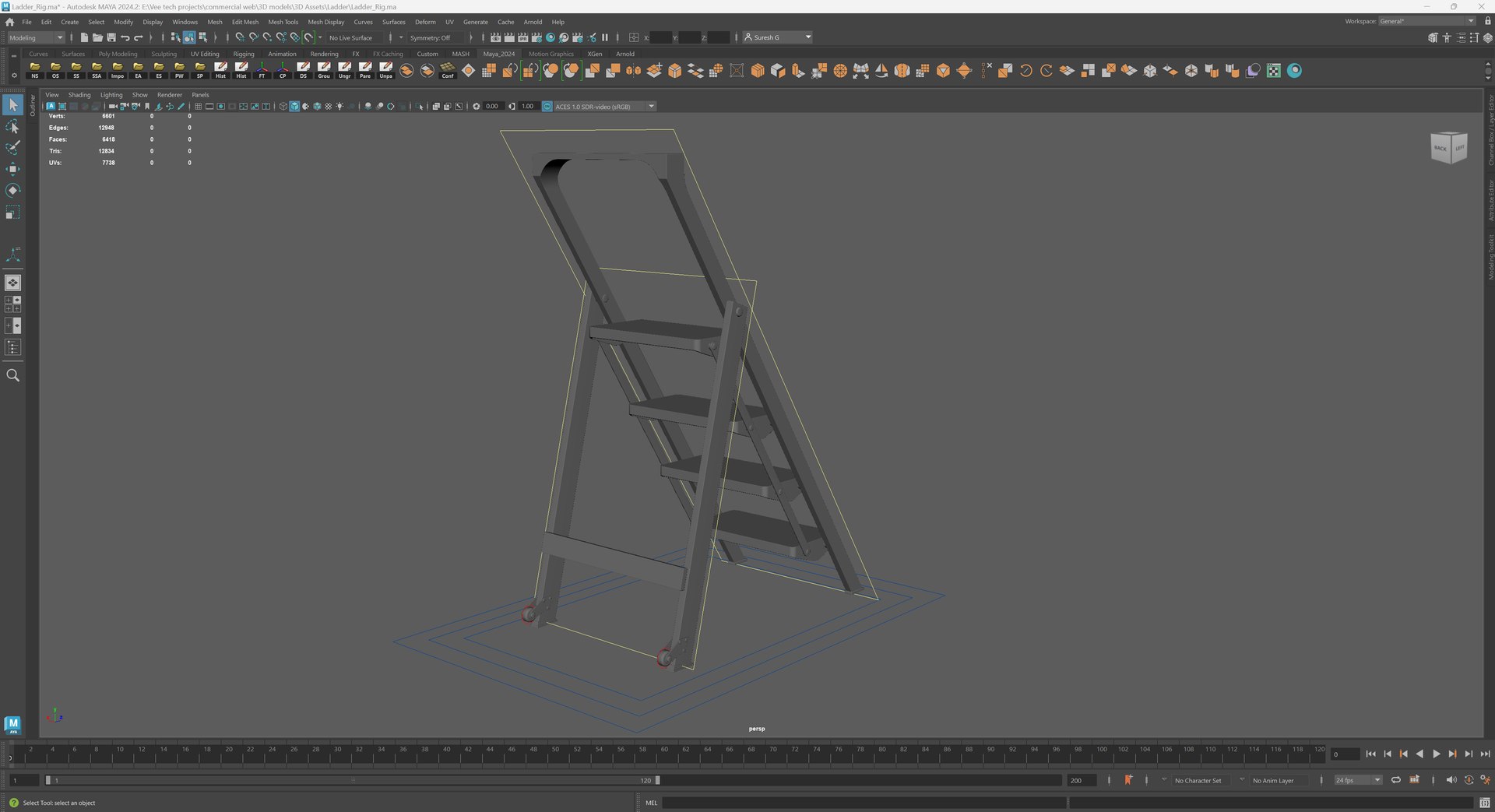 3D Ladder Rigged - MAYA And Blender Model - TurboSquid 2389523