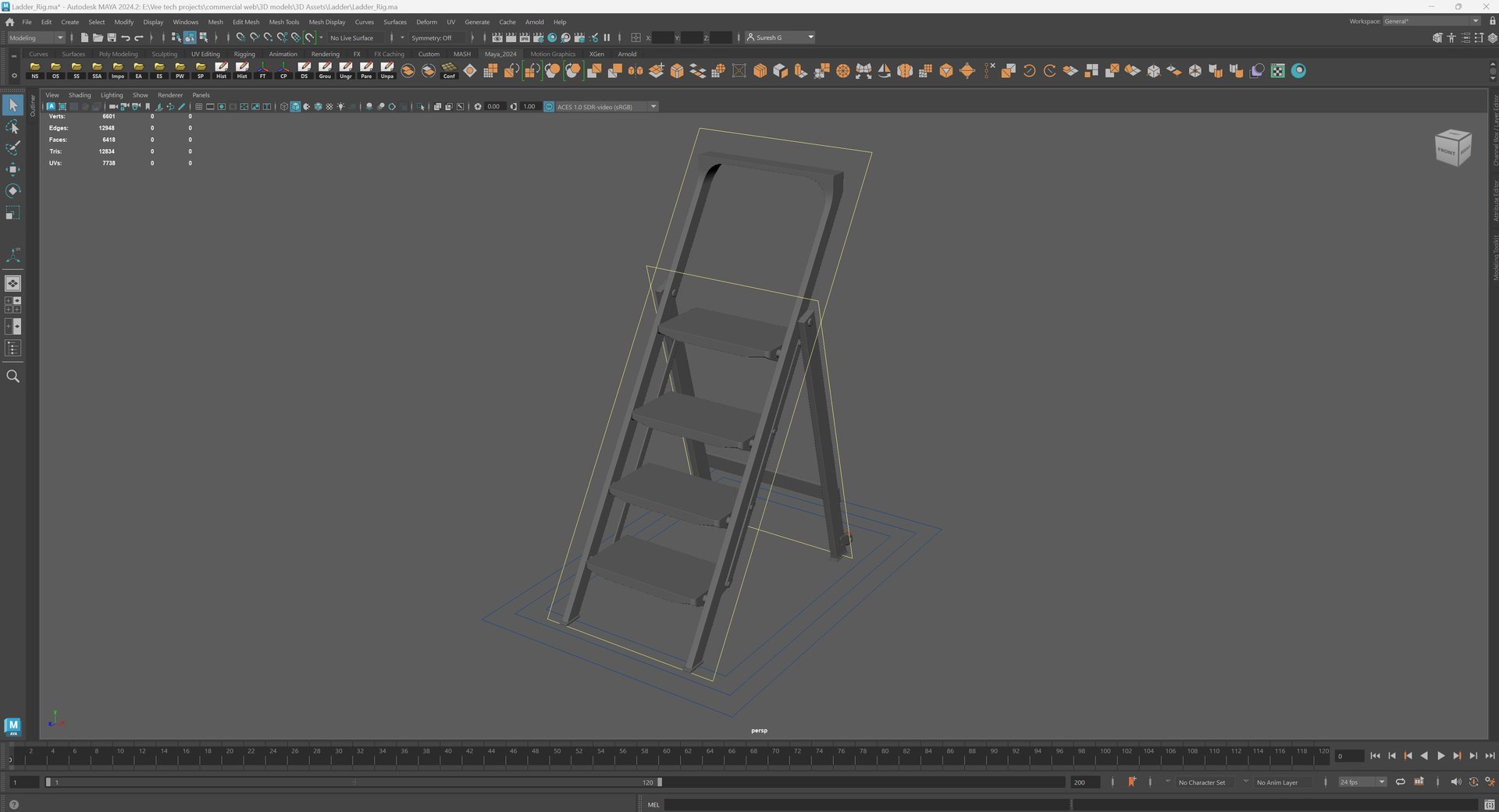 3D Ladder Rigged - MAYA And Blender Model - TurboSquid 2389523