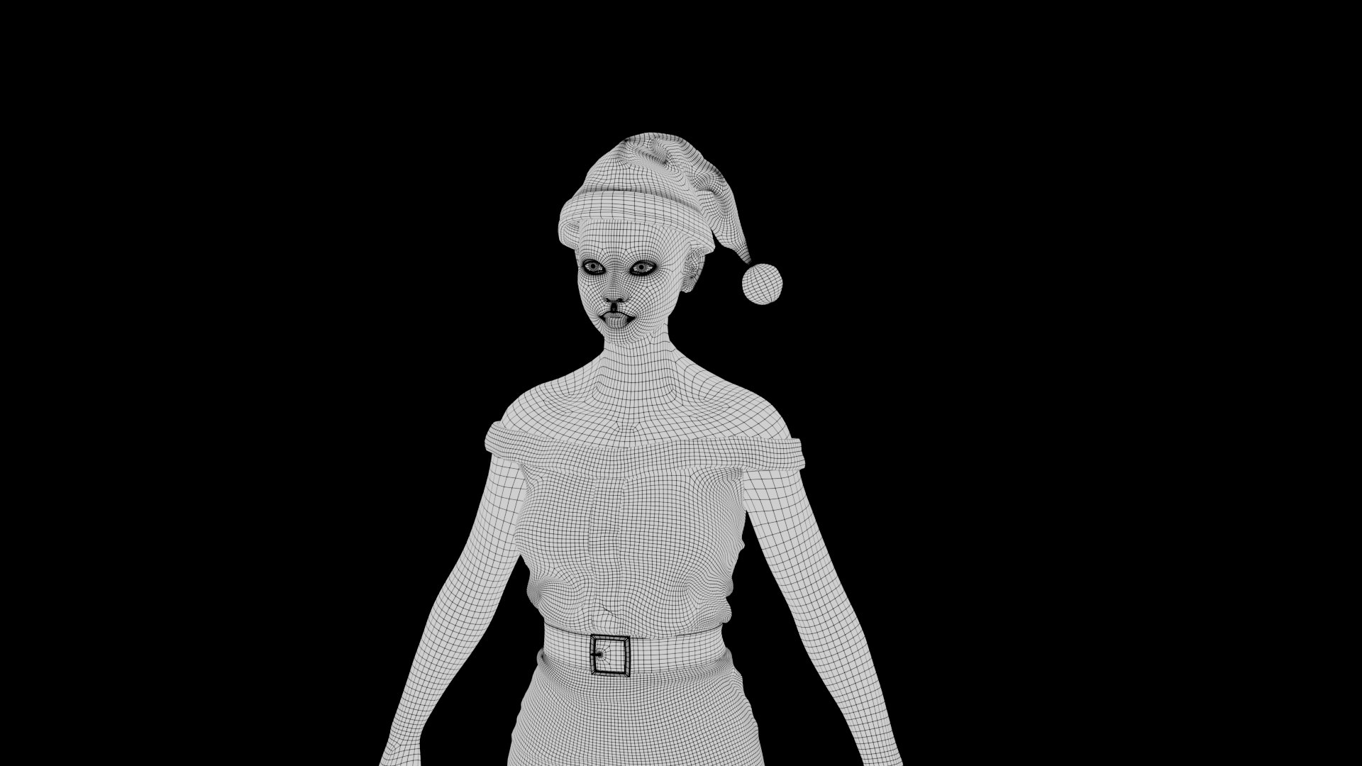 3D Charming Santa Girl Rigged Xgen Hair 4K PBR Textures Model ...