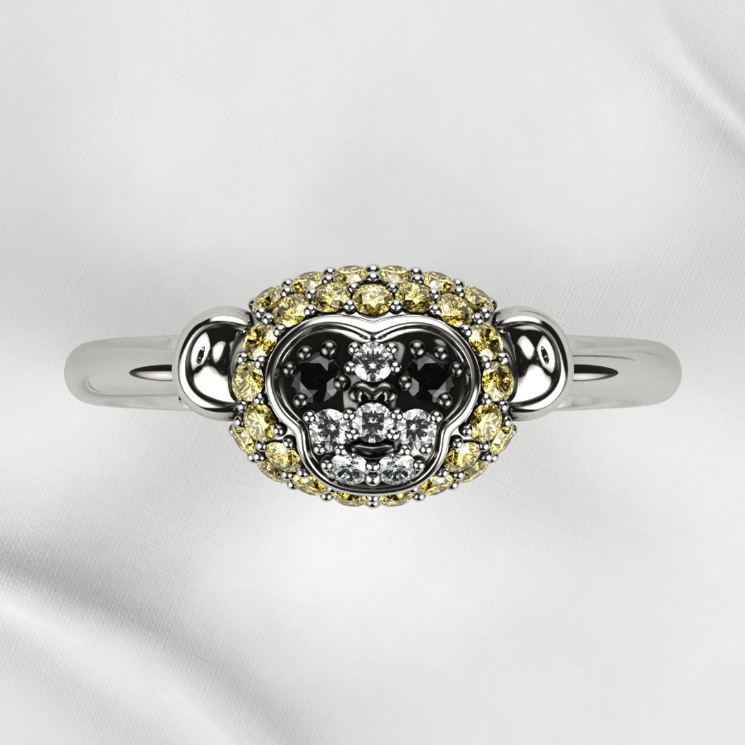 3D Monkey Gold Ring - TurboSquid 1809798