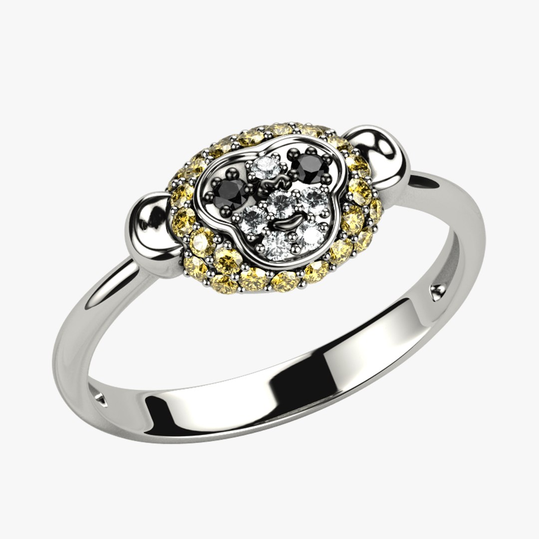 3D Monkey Gold Ring - TurboSquid 1809798