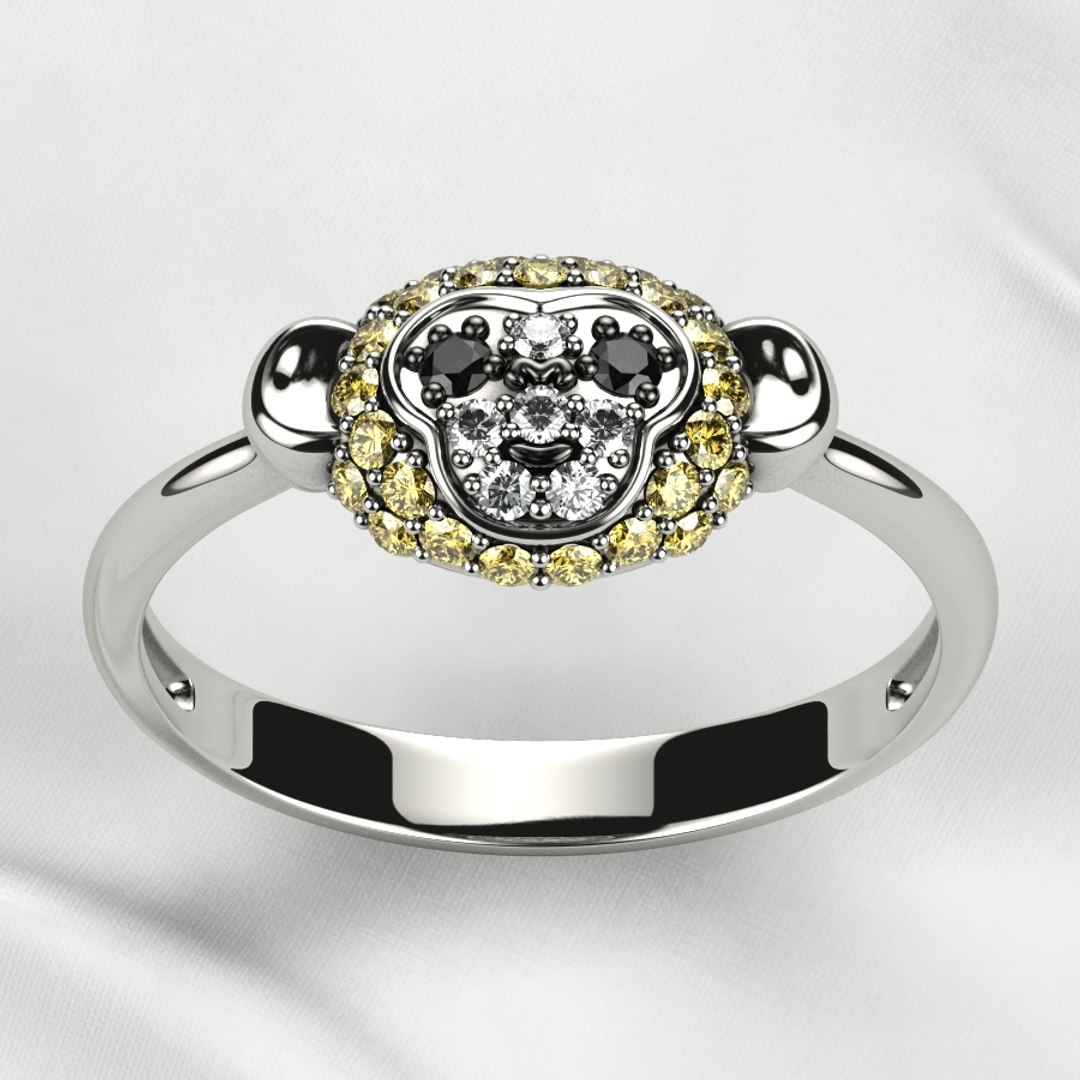 3D Monkey Gold Ring - TurboSquid 1809798