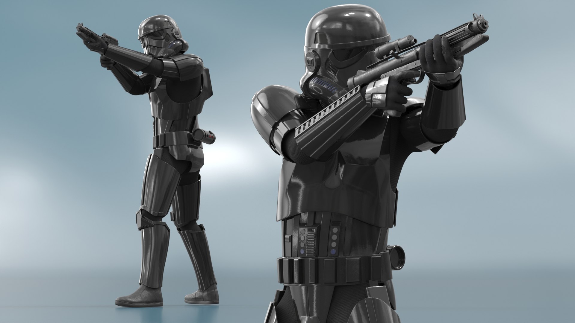 Star Wars Shadow Trooper With Blaster Shooting Pose 3D - TurboSquid 2425607