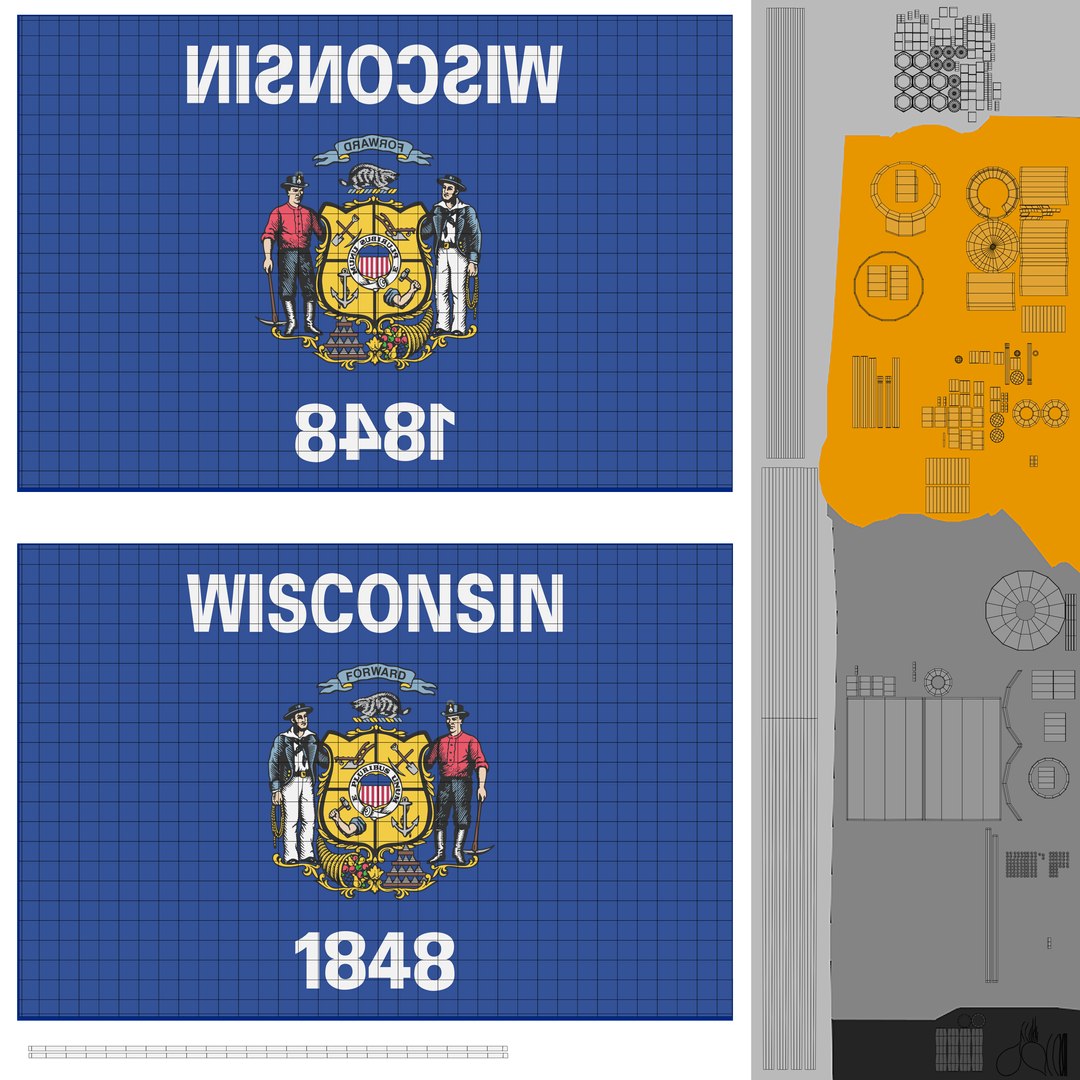 Pole Flag Wisconsin Model - TurboSquid 2284544