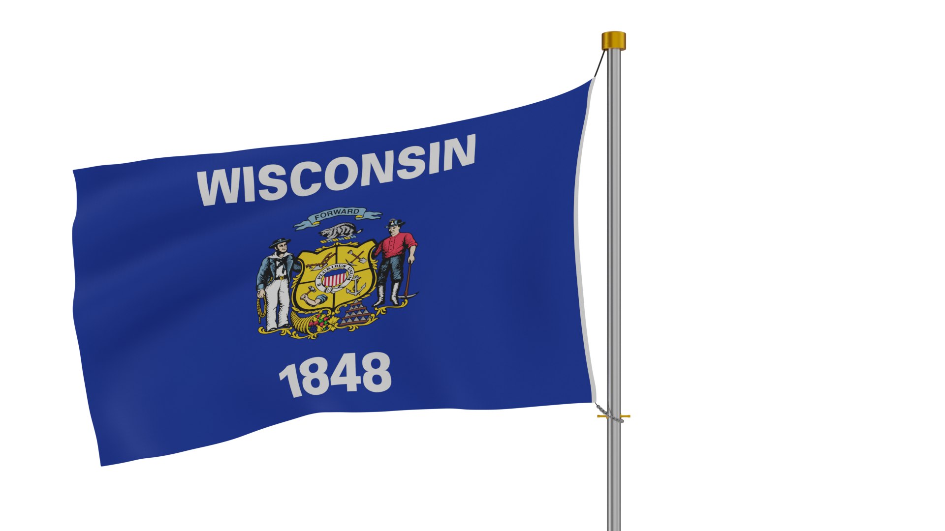 Pole Flag Wisconsin Model - TurboSquid 2284544