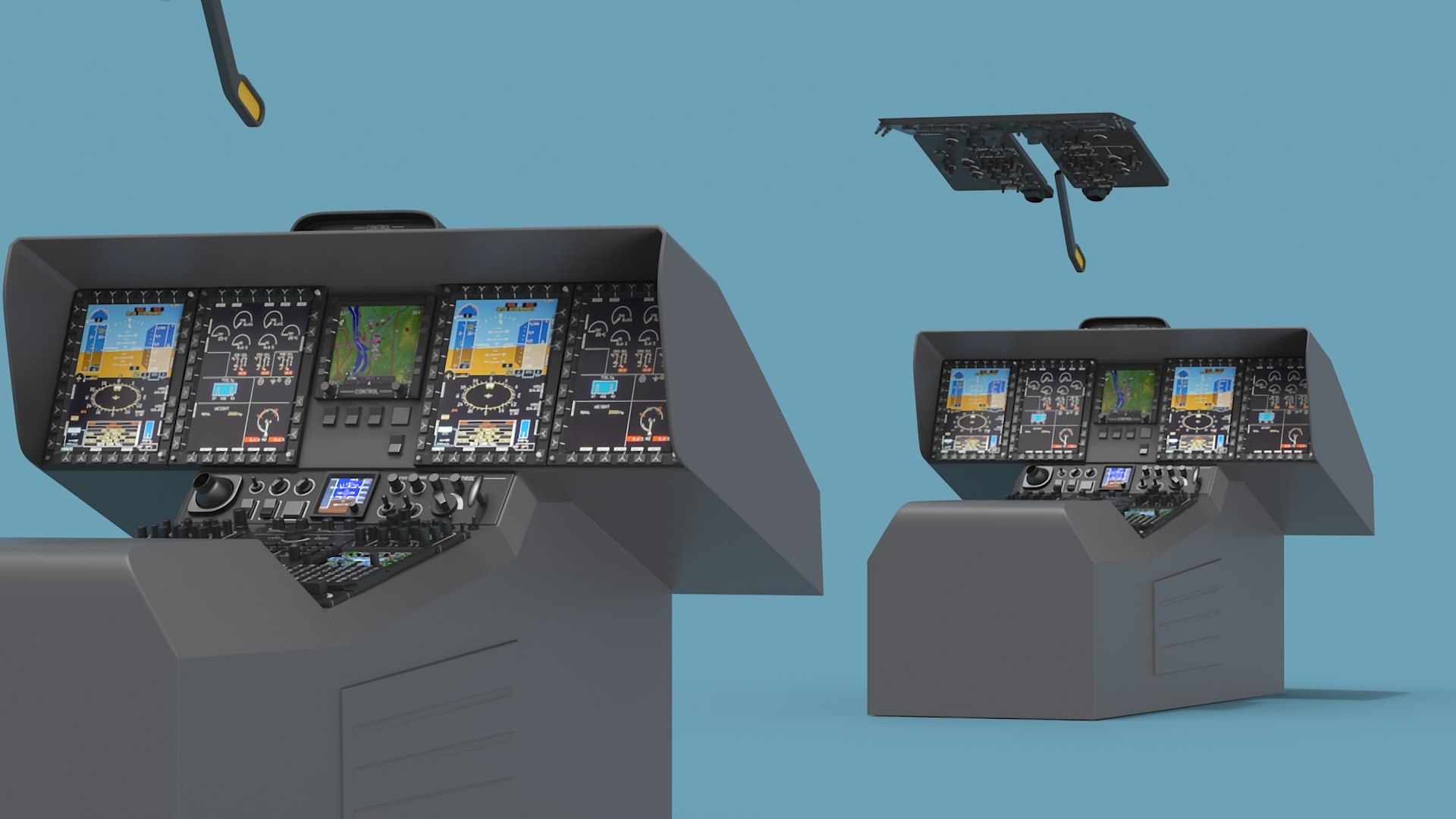 3D Private Helicopter Control Panels - TurboSquid 2310356