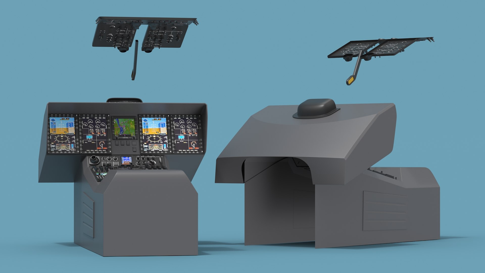 3D Private Helicopter Control Panels - TurboSquid 2310356