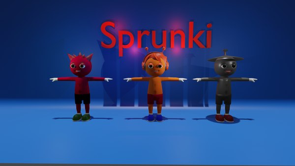 modelo 3d Personajes de dibujos animados de Sprunki - TurboSquid 2311673